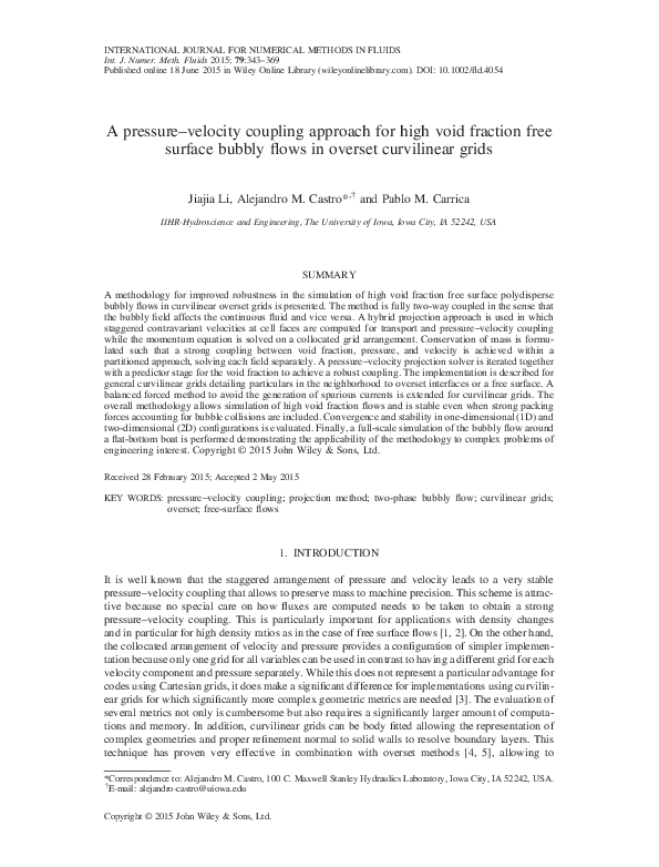 (PDF) A pressure-velocity coupling approach for high void fraction free surface bubbly flows in ...