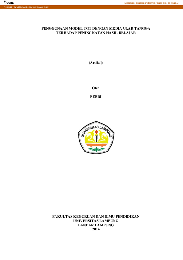 (PDF) Penggunaan Model TGT Dengan Media Ular Tangga Terhadap ...