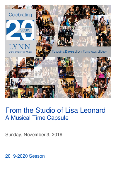 (PDF) 2019-2020 From the Studio of Lisa Leonard: A Musical Time Capsule