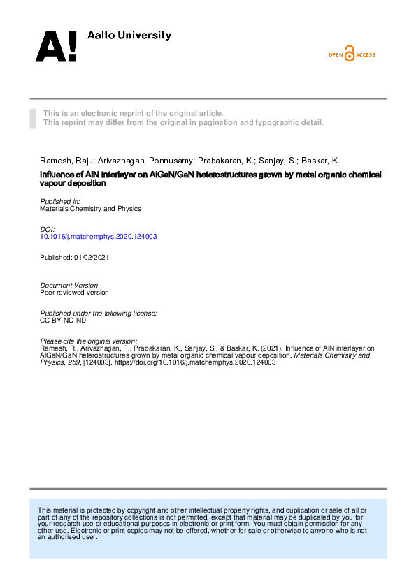 (PDF) Influence of AlN interlayer on AlGaN/GaN heterostructures grown ...