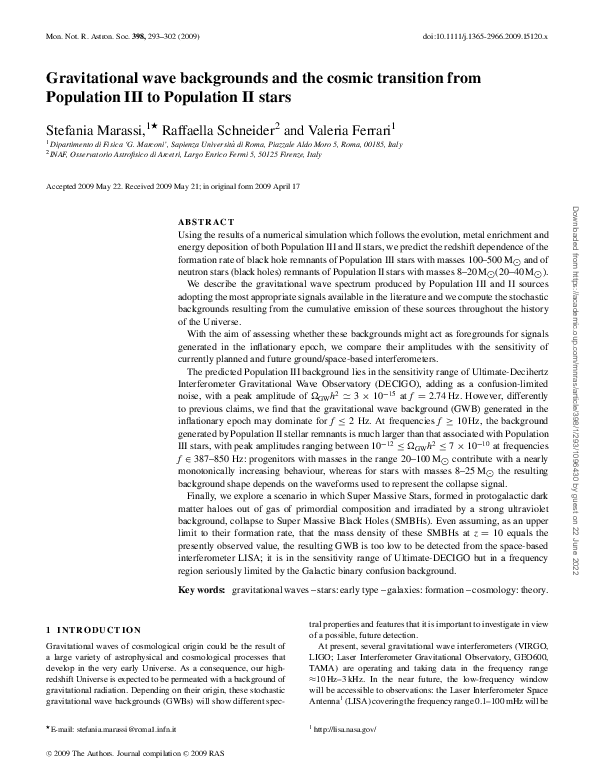 (PDF) Gravitational wave backgrounds and the cosmic transition from ...