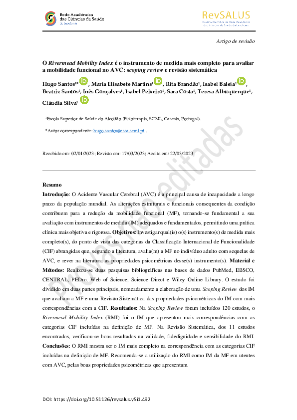 (PDF) The Rivermead Mobility Index is the most comprehensive ...