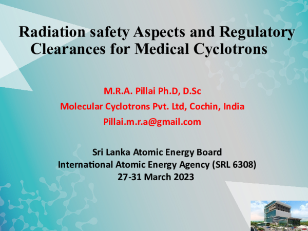 (PPT) Lecture 8: Radiation Safety in Cyclotron/PET Radiopharmaceuticals production