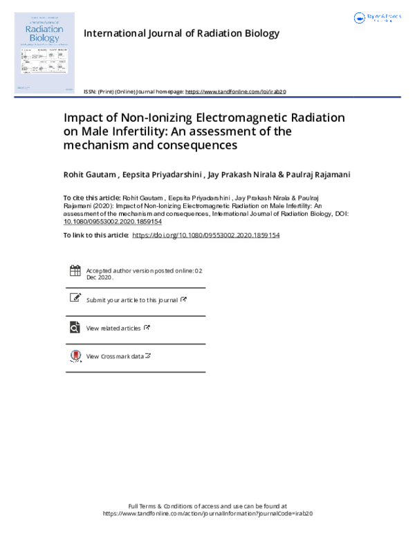(PDF) Impact of nonionizing electromagnetic radiation on male infertility: an assessment of the ...