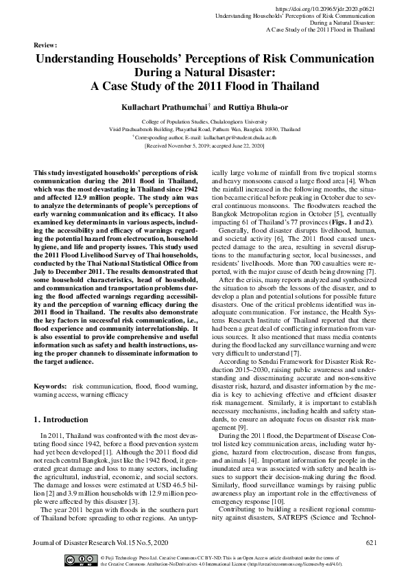 (PDF) Understanding Households’ Perceptions of Risk Communication ...