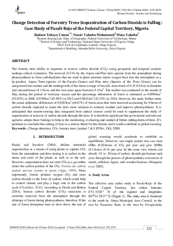 (PDF) Change Detection of Forestry Trees Sequestration of Carbon ...