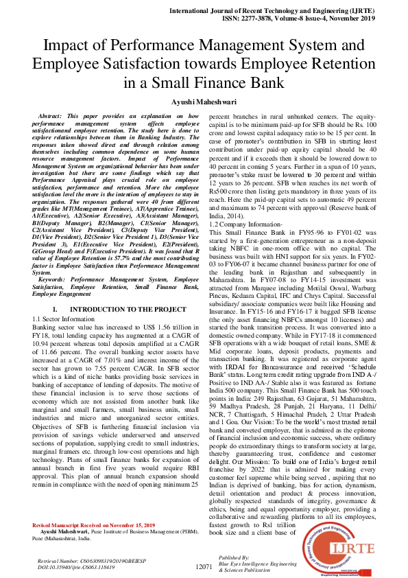 Pdf Impact Of Performance Management System And Employee Satisfaction Towards Employee