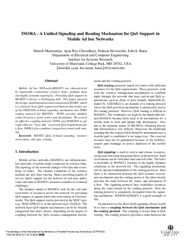 (PDF) INORA-a unified signaling and routing mechanism for QoS support ...