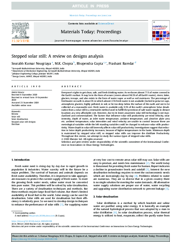 (PDF) Stepped solar still: A review on designs analysis