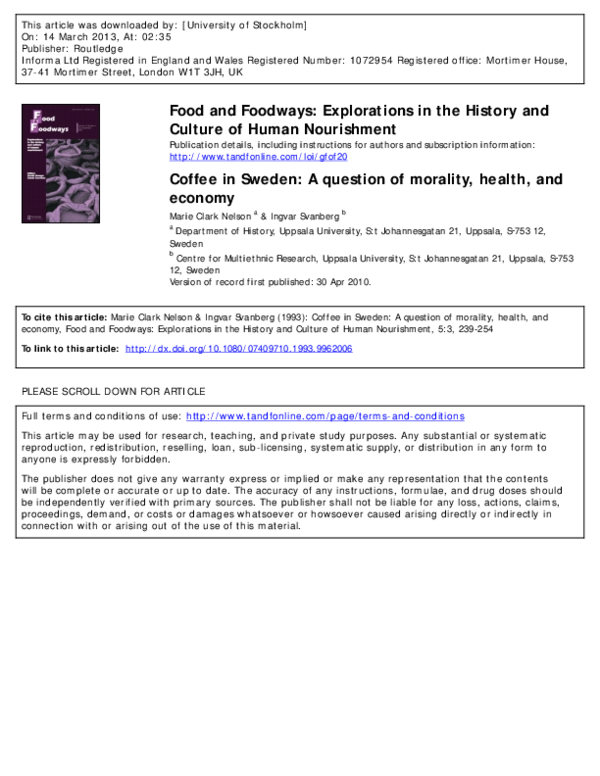 (PDF) Food and Foodways: Explorations in the History and Culture of ...