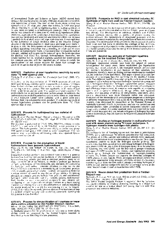 (PDF) Process for the production of liquid hydrocarbons from gaseous ...