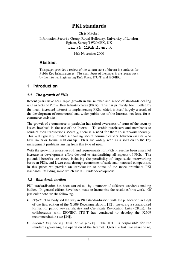 (PDF) PKI standards