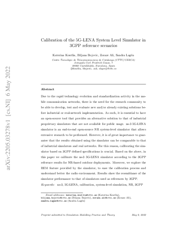 Calibration of the 5G-LENA System Level Simulator in 3GPP reference ...