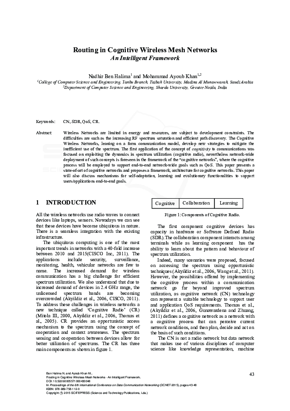 Pdf Routing In Cognitive Wireless Mesh Networks An Intelligent Framework