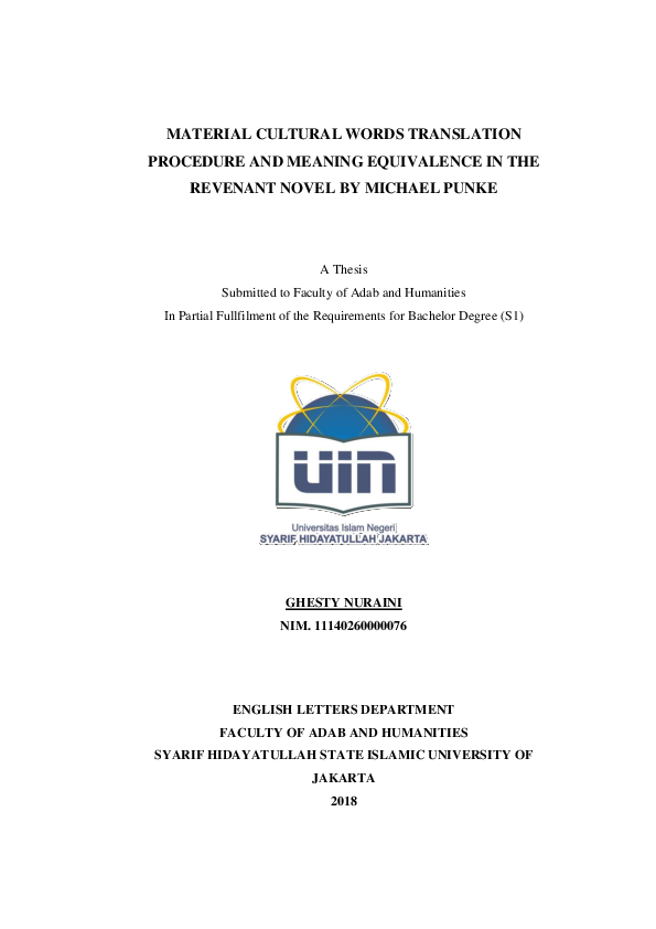 (PDF) Material cultural words translation procedure and meaning ...