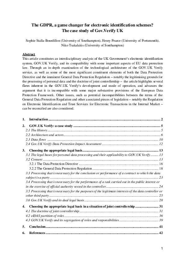 (PDF) The GDPR: A game changer for electronic identification schemes ...