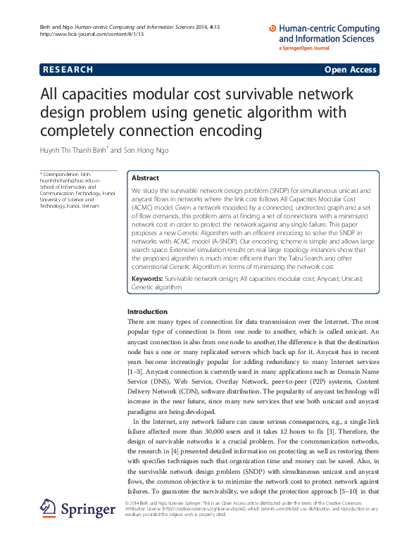 Pdf All Capacities Modular Cost Survivable Network Design Problem