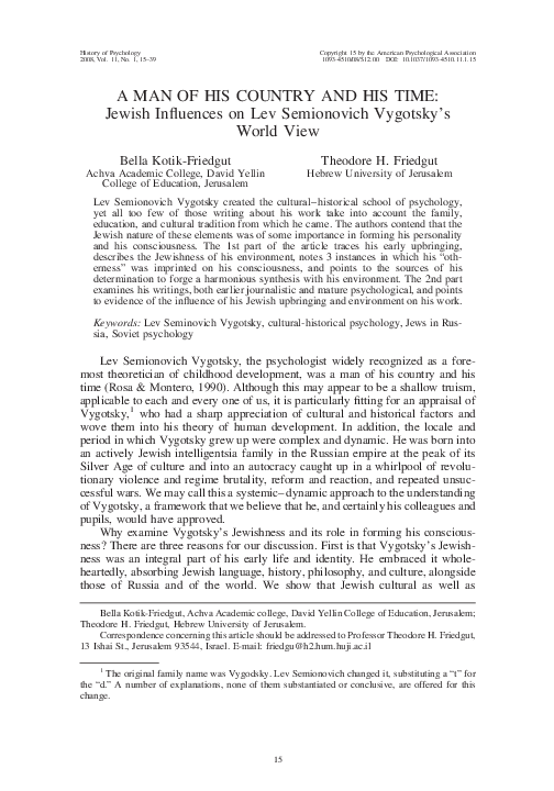 (PDF) A man of his country and his time: Jewish influences on Lev ...