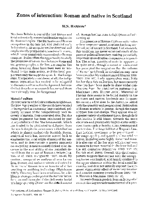 (PDF) Zones of interaction: Roman and native in Scotland