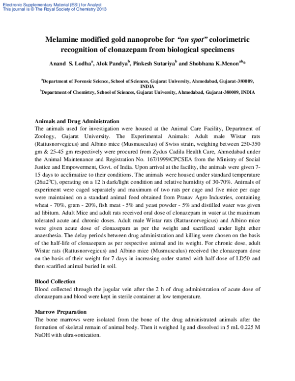(PDF) Melamine modified gold nanoprobe for “on-spot” colorimetric ...