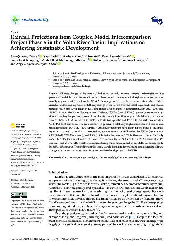 (PDF) Rainfall Projections from Coupled Model Intercomparison Project ...