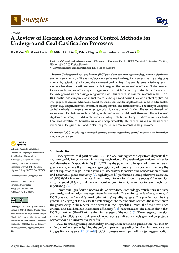 (PDF) A Review of Research on Advanced Control Methods for Underground ...