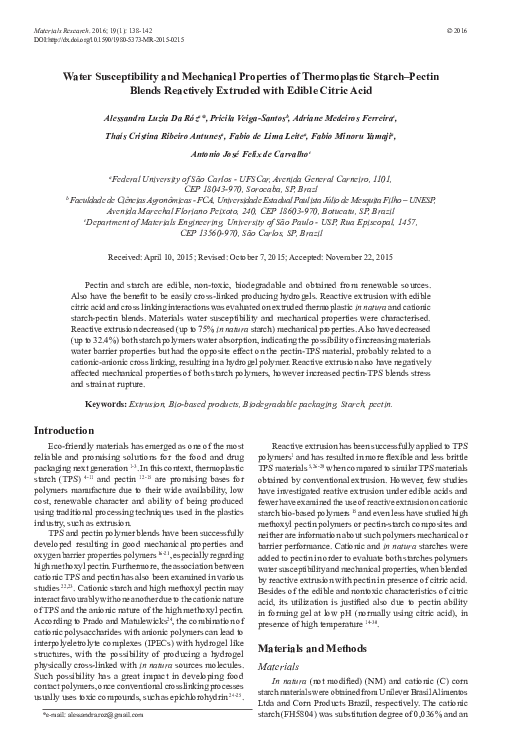 (PDF) Water Susceptibility and Mechanical Properties of Thermoplastic ...
