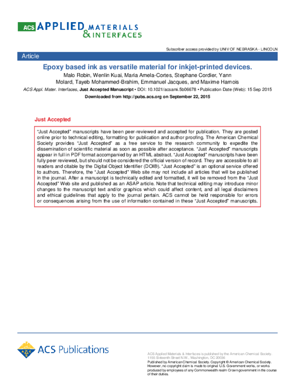 (PDF) Epoxy Based Ink as Versatile Material for Inkjet-Printed Devices