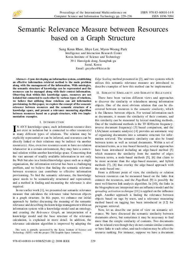 (PDF) Semantic relevance measure between resources based on a graph ...