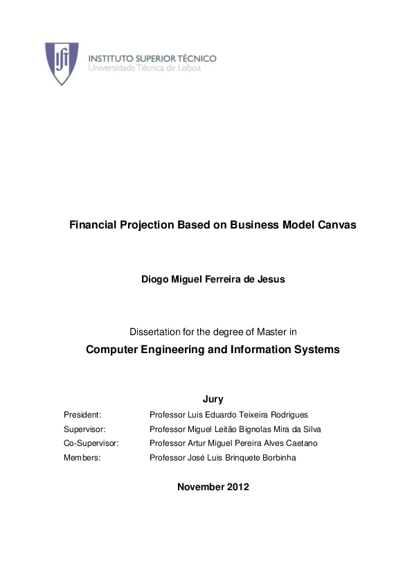 (PDF) Financial Projection Based on Business Model Canvas