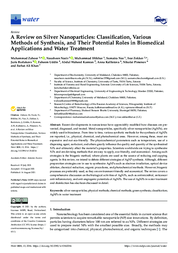 (PDF) A Review on Silver Nanoparticles: Classification, Various Methods of Synthesis, and Their ...