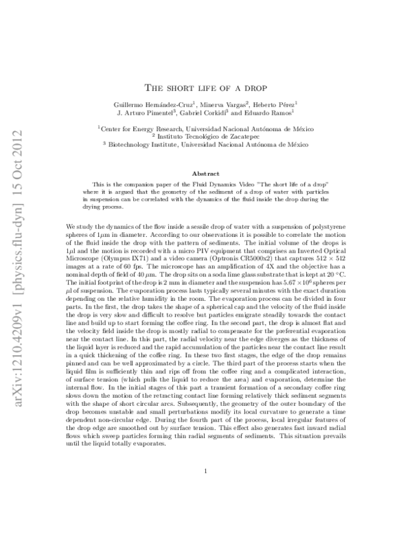 (PDF) The short life of a droplet