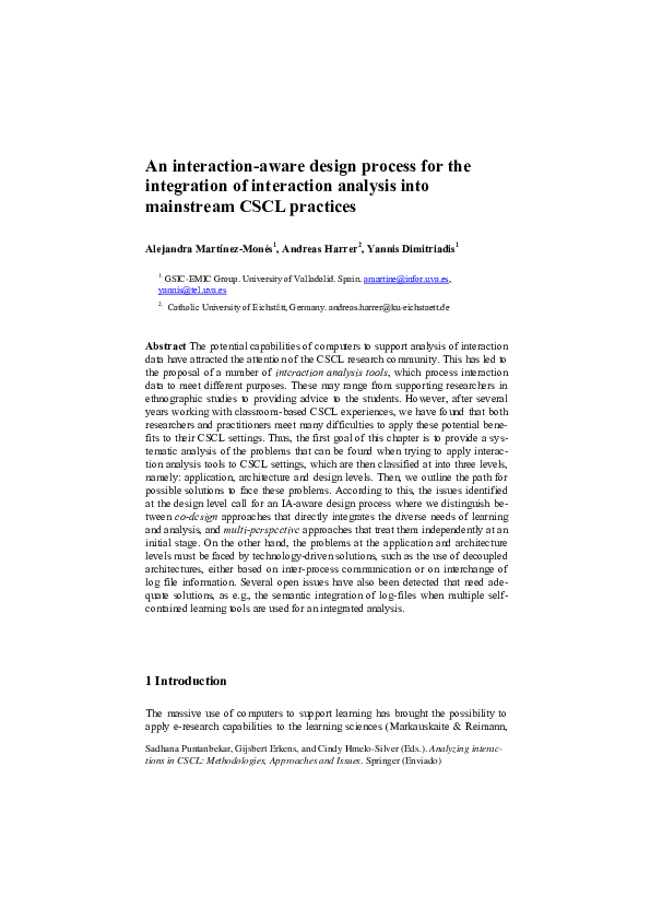 (PDF) An Interaction-Aware Design Process for the Integration of Interaction Analysis into ...