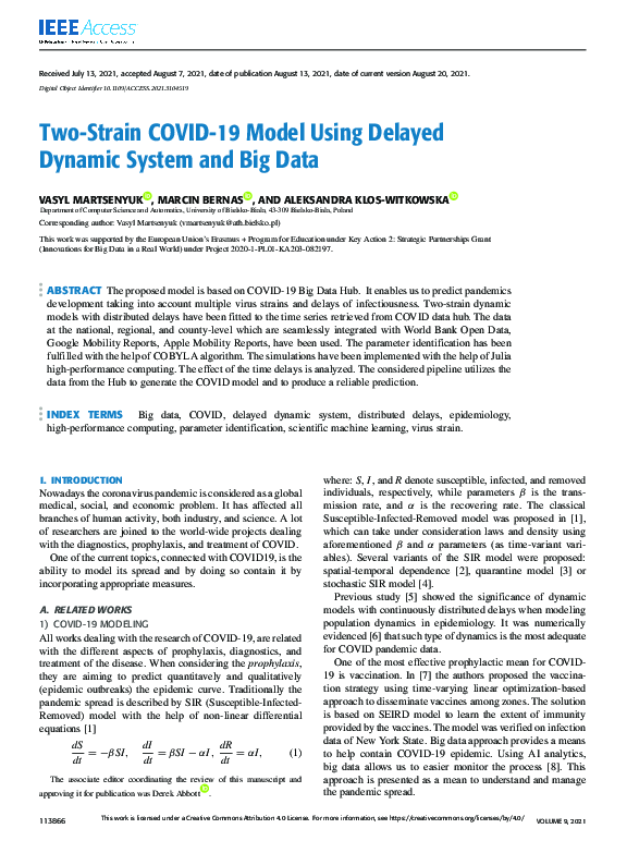 (PDF) Two-Strain COVID-19 Model Using Delayed Dynamic System and Big ...