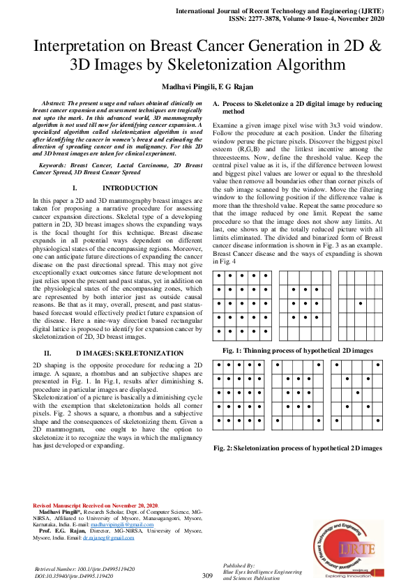 Pdf Interpretation On Breast Cancer Generation In 2d 3d Images By Skeletonization Algorithm 9830