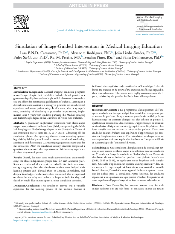 (PDF) Simulation of Image-Guided Intervention in Medical Imaging Education