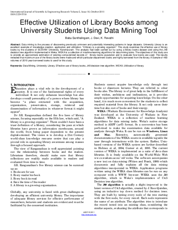 (PDF) Effective Utilization of Library Books among University Students ...