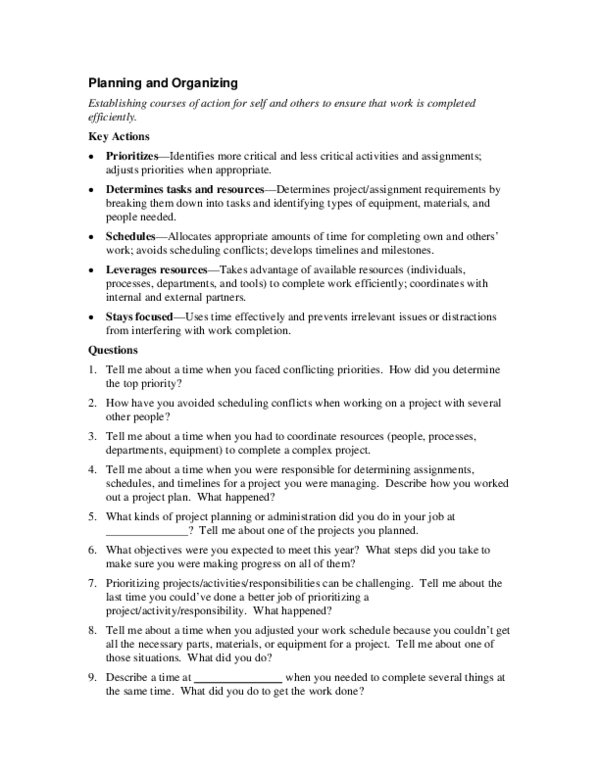 (PDF) Planning and Organizing