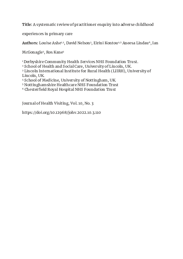 (PDF) A systematic review of practitioner enquiry into adverse ...