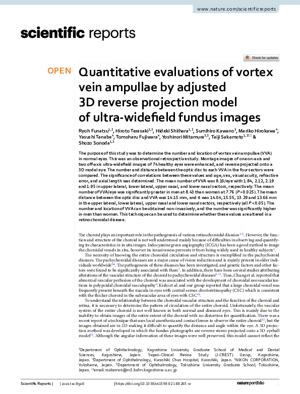 (PDF) Quantitative evaluations of vortex vein ampullae by adjusted 3D ...
