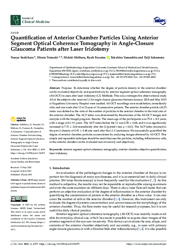 (PDF) Quantification of Anterior Chamber Particles Using Anterior ...