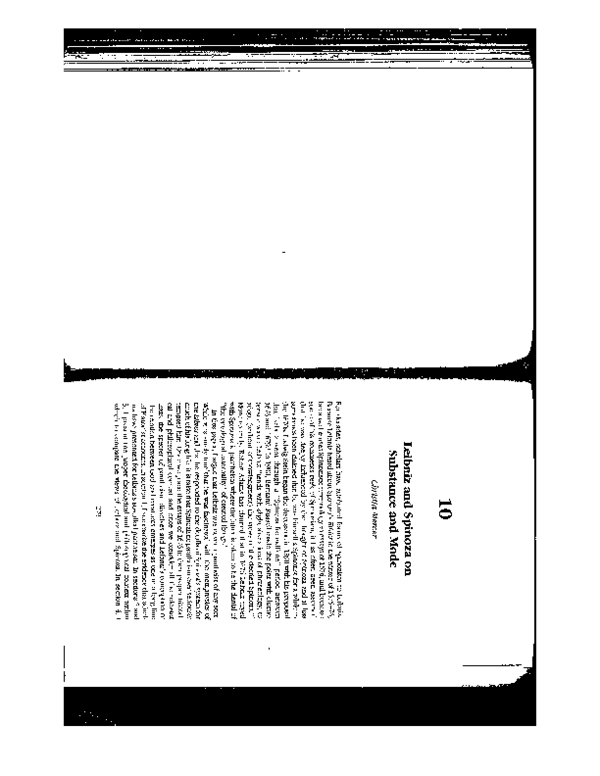 (PDF) Leibniz and Spinoza on Substance and Mode