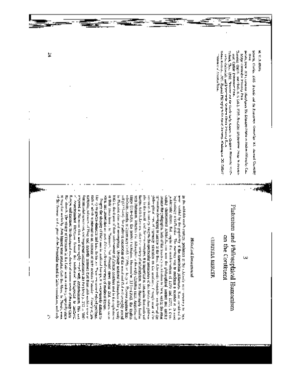 (PDF) Platonism and Philosophical Humanism on the Continent