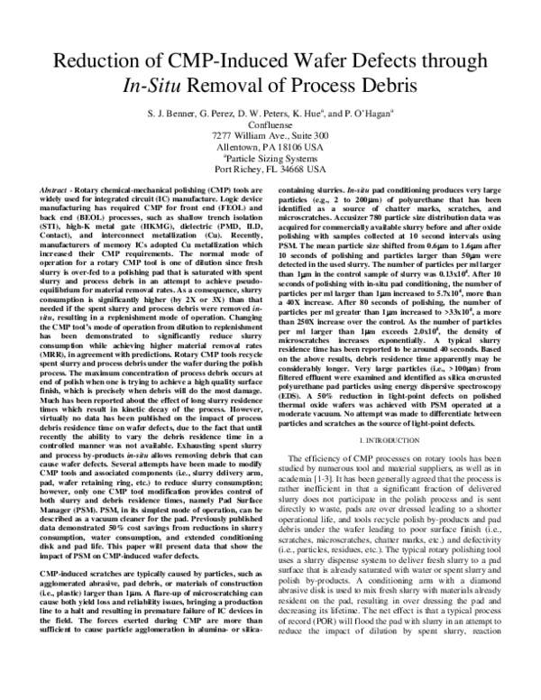 (PDF) Reduction of CMP-induced wafer defects through in-situ removal of ...