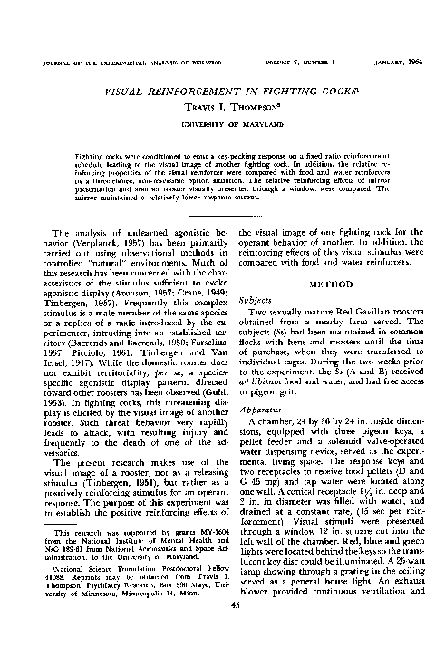 (PDF) Visual Reinforcement in Fighting COCKS1