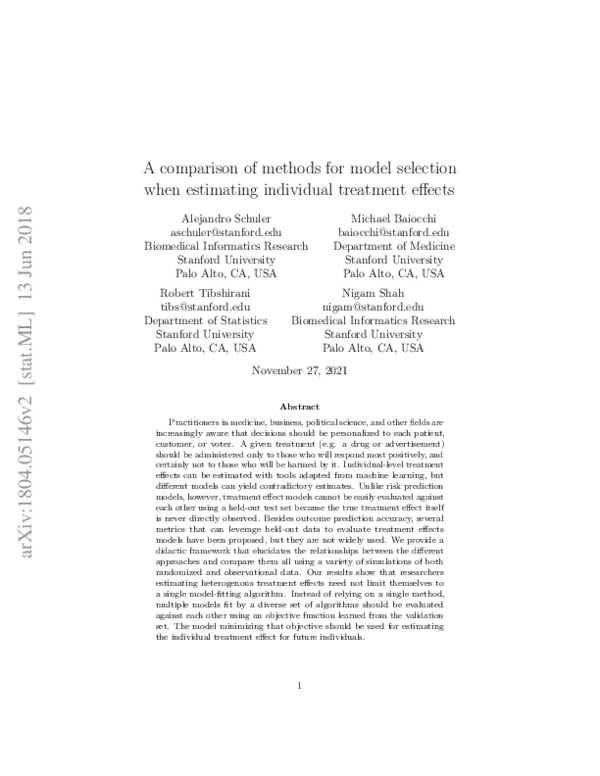 Pdf A Comparison Of Methods For Model Selection When Estimating