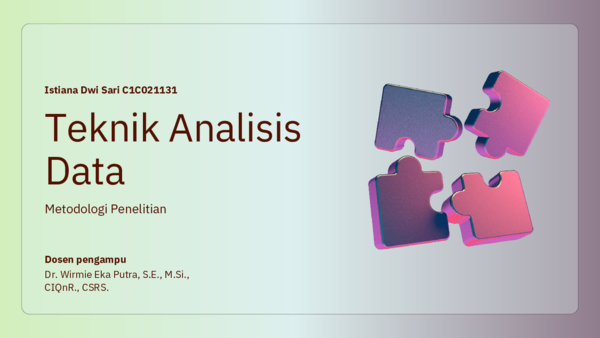 (PDF) PPT TEKNIK ANALISIS DATA