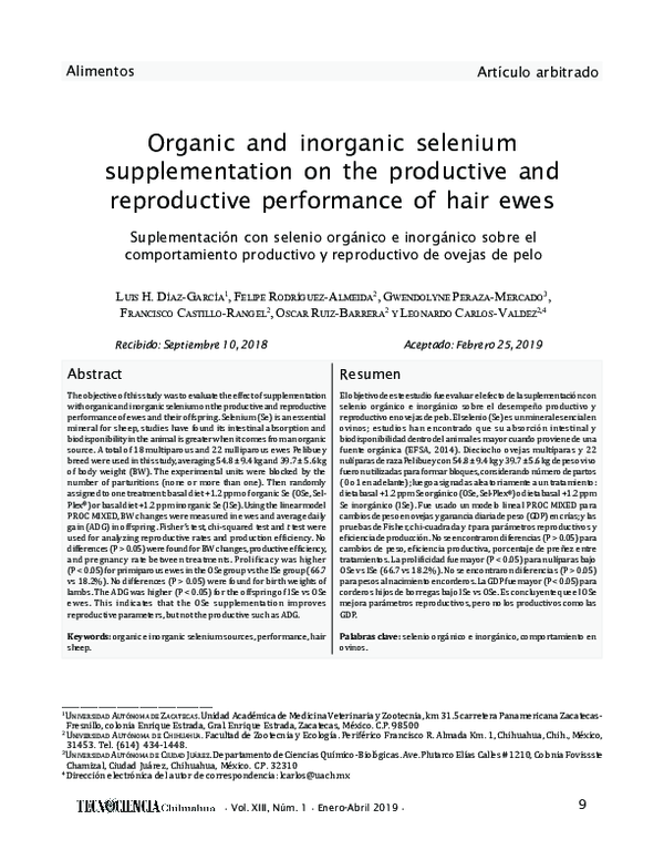 (PDF) Organic and inorganic selenium supplementation on the productive ...