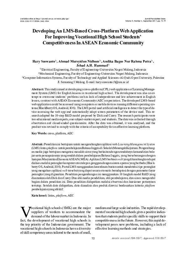 (PDF) Developing an LMS-Based Cross-Platform Web Application for ...