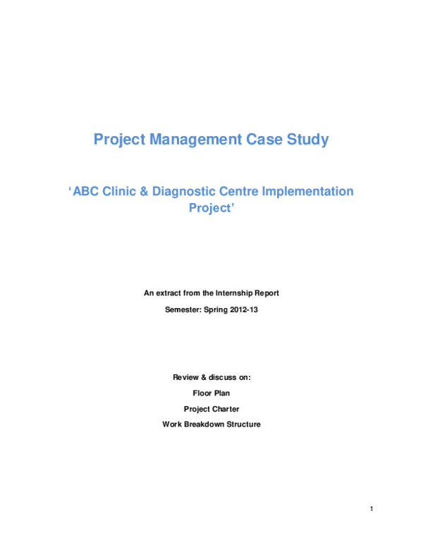 (PDF) SAMPLE PROJECT DOCUMENT ABC Clinic & Diagnostic Centre ...